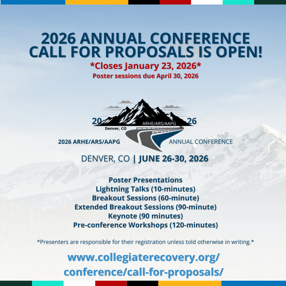 Call for Proposals - Association of Recovery in Higher Education: ARHE